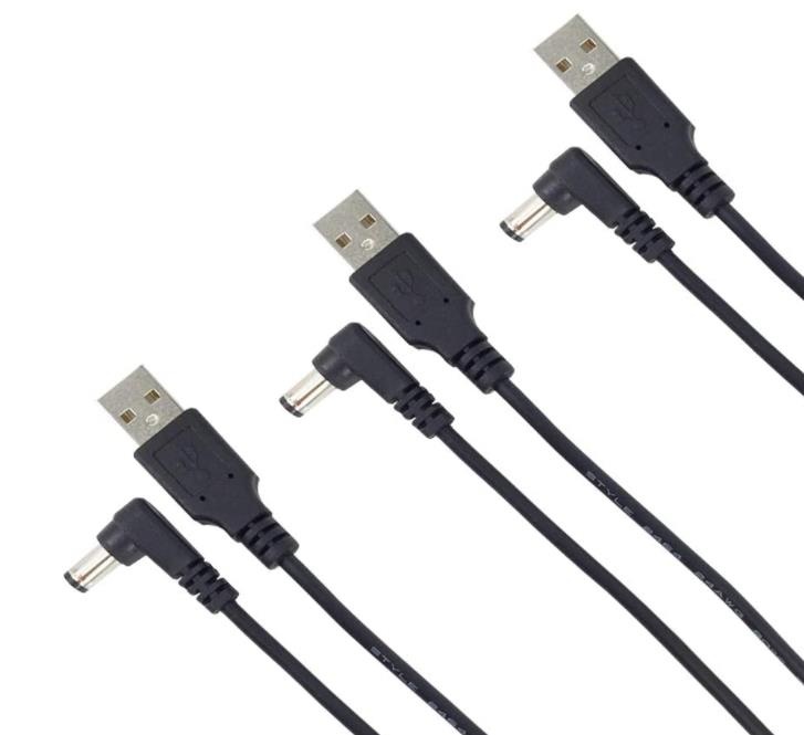 5V USB 2.0 Port Male to DC 5V L Type Male 5.5mm x 2.1mm Power Cord ...