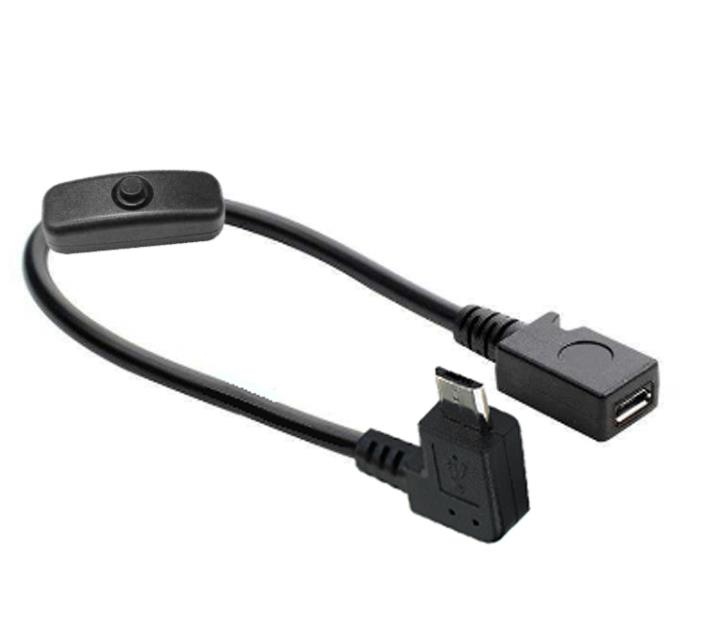 angle micro usb 5pin male to micro usb 5pin female on/off switch cable
