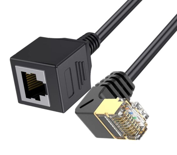 90 Degree Downward Angle RJ45 Male to RJ45 Female Extender Adapter 10 ...