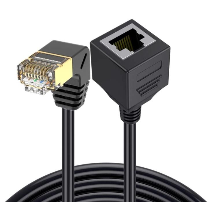 90 Degree Downward Angle RJ45 Male to RJ45 Female Extender Adapter 10 ...