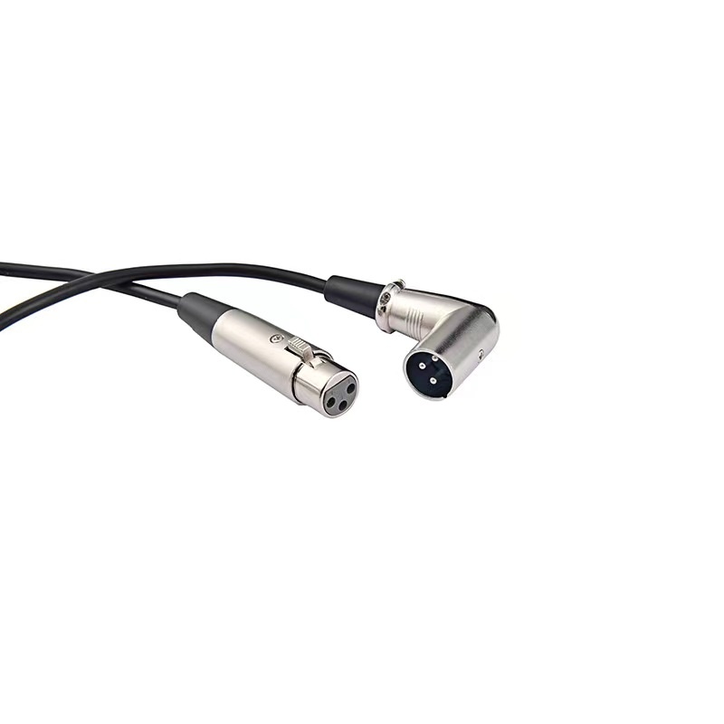Right Angle XLR Microphone Cable 3 ft
