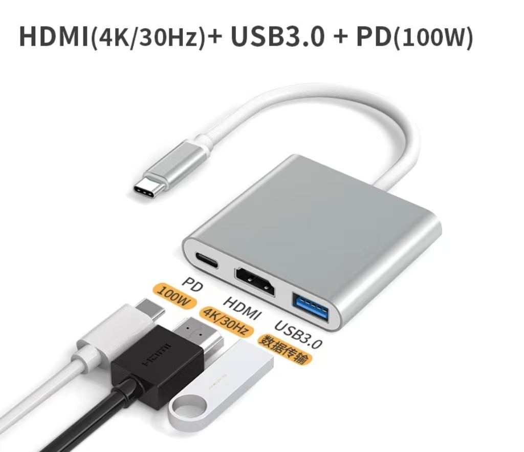 SB-C Hub (7-in-1) with 4K HDMI, 100W Power Delivery, USB-C and 2 USB-A ...