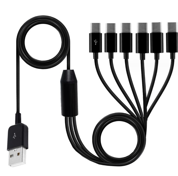 6*usb c male to USB A male power charge cable 1m