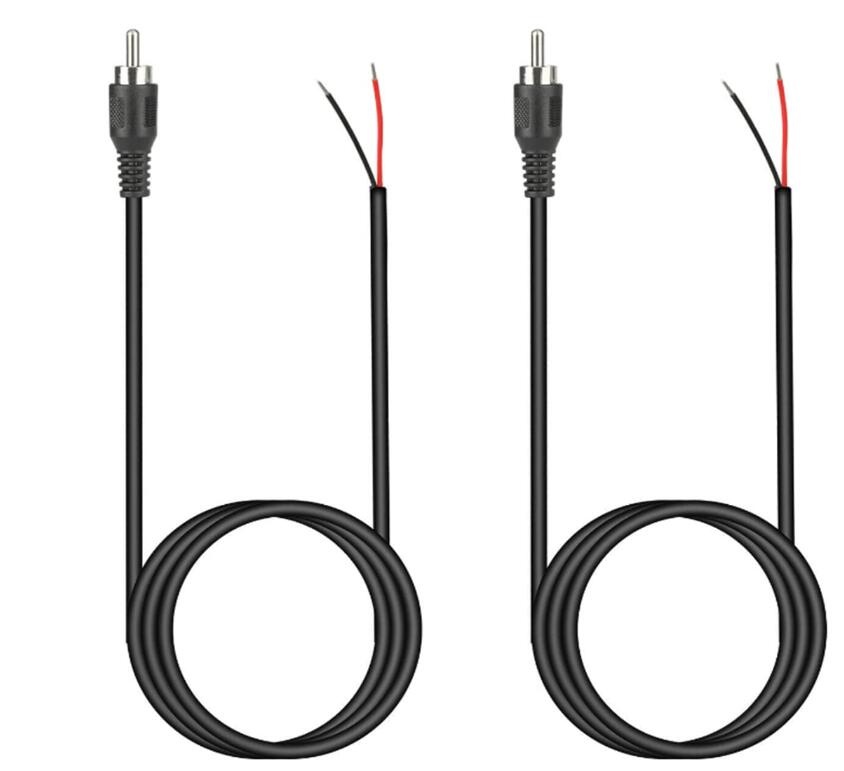 RCA to Bare Wire Speaker Cable | 10 FT Subwoofer HDTV Cable Male Plug ...