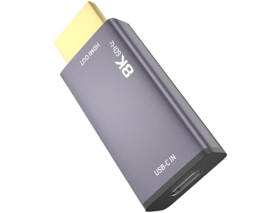 USB C female input to HDMI A male output 8K Adapter