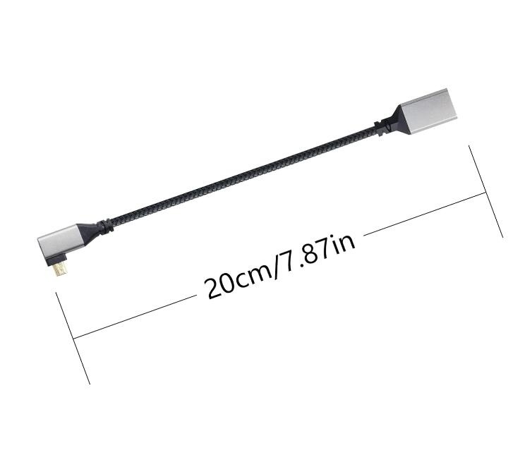 Right Angle Micro HDMI Male to HDMI Female Aluminum Short Nylon Braided ...