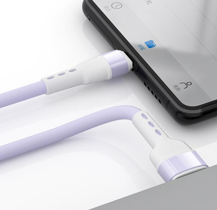 lique soft silicon usb c to USB A 5A phone charge cable