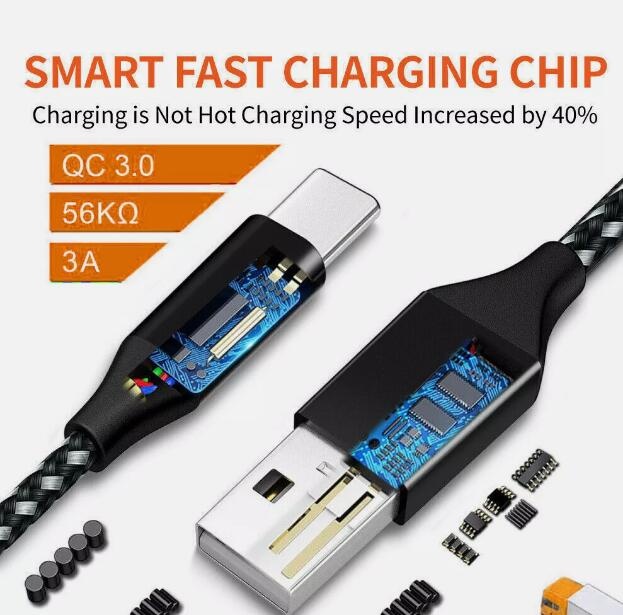 10FT USB C fast charging cable