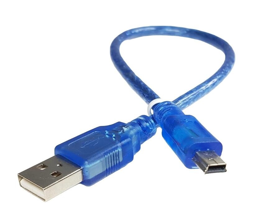 25cm Blue color Mini usb 5pin power charge phone cable
