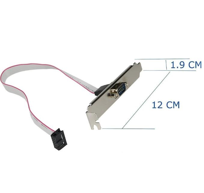 12 Inch (30cm) DB9 Serial Male Port Bracket to 10 Pin Motherboard ...