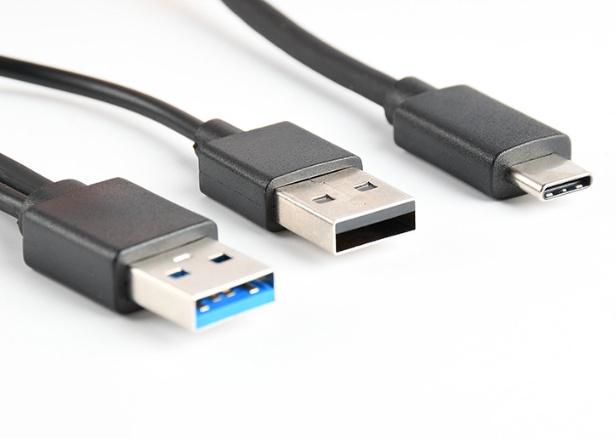 2 in 1 USB C male to USB A/USB A splitter power charge data transfer cable