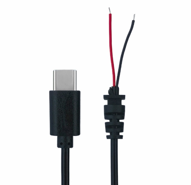 usb c male to open 2wires power charge
