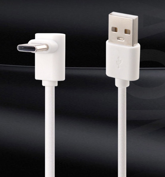 White up angle USB C cable