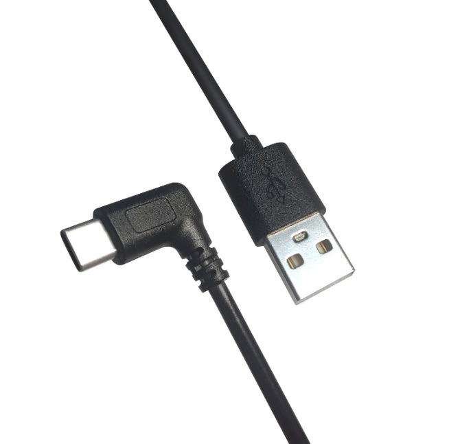 3A 10ft 90 degree USB C L shape male to USB 2.0 A male power charge ...