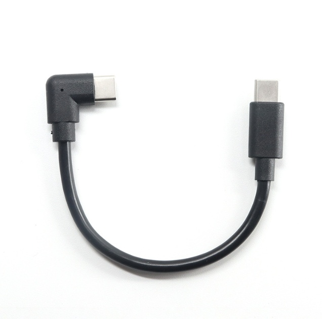 short angle USB C male to USB C power charge data transfer cable