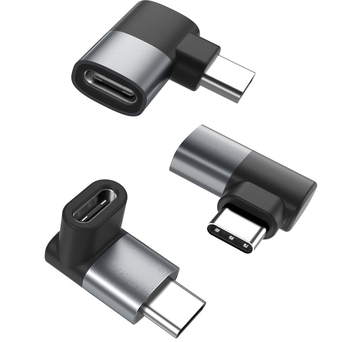 Right Angle USB C Male to Type C 40Gbps 100W Female Extender Connector