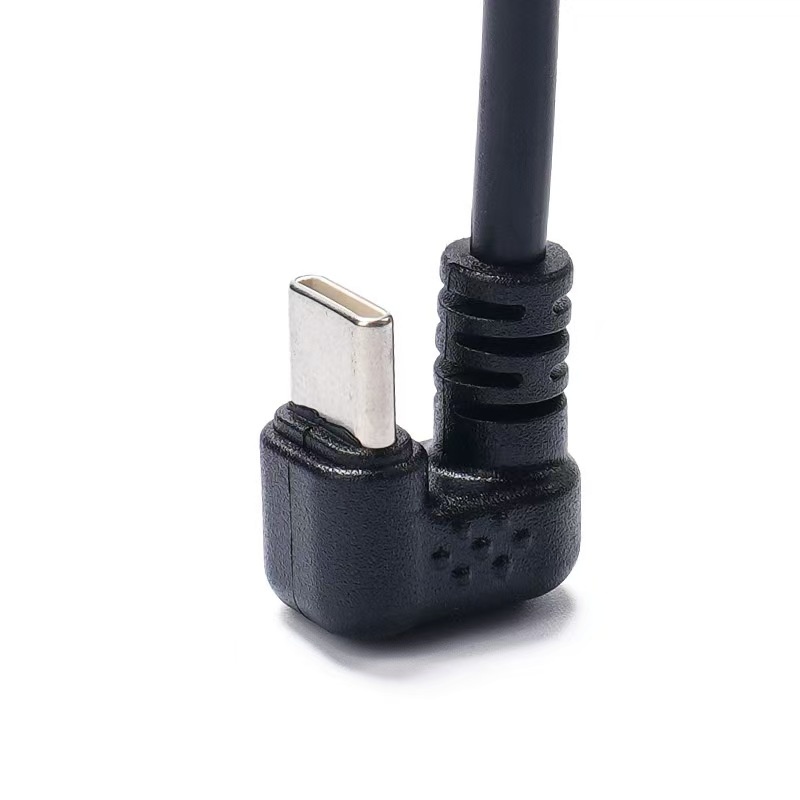 1m u shape USB C male to right angle USB C male 5cores power charge ...