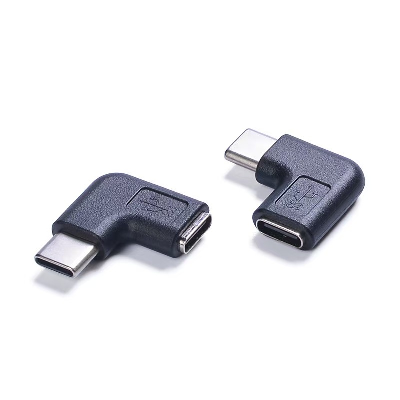 L Shape USB 3.2 C male to USB C female 10Gbps data transfer power ...
