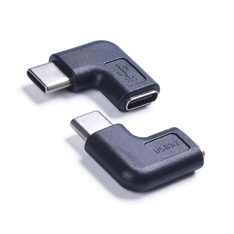L Shape USB 3.2 C male to USB C female 10Gbps data transfer power ...