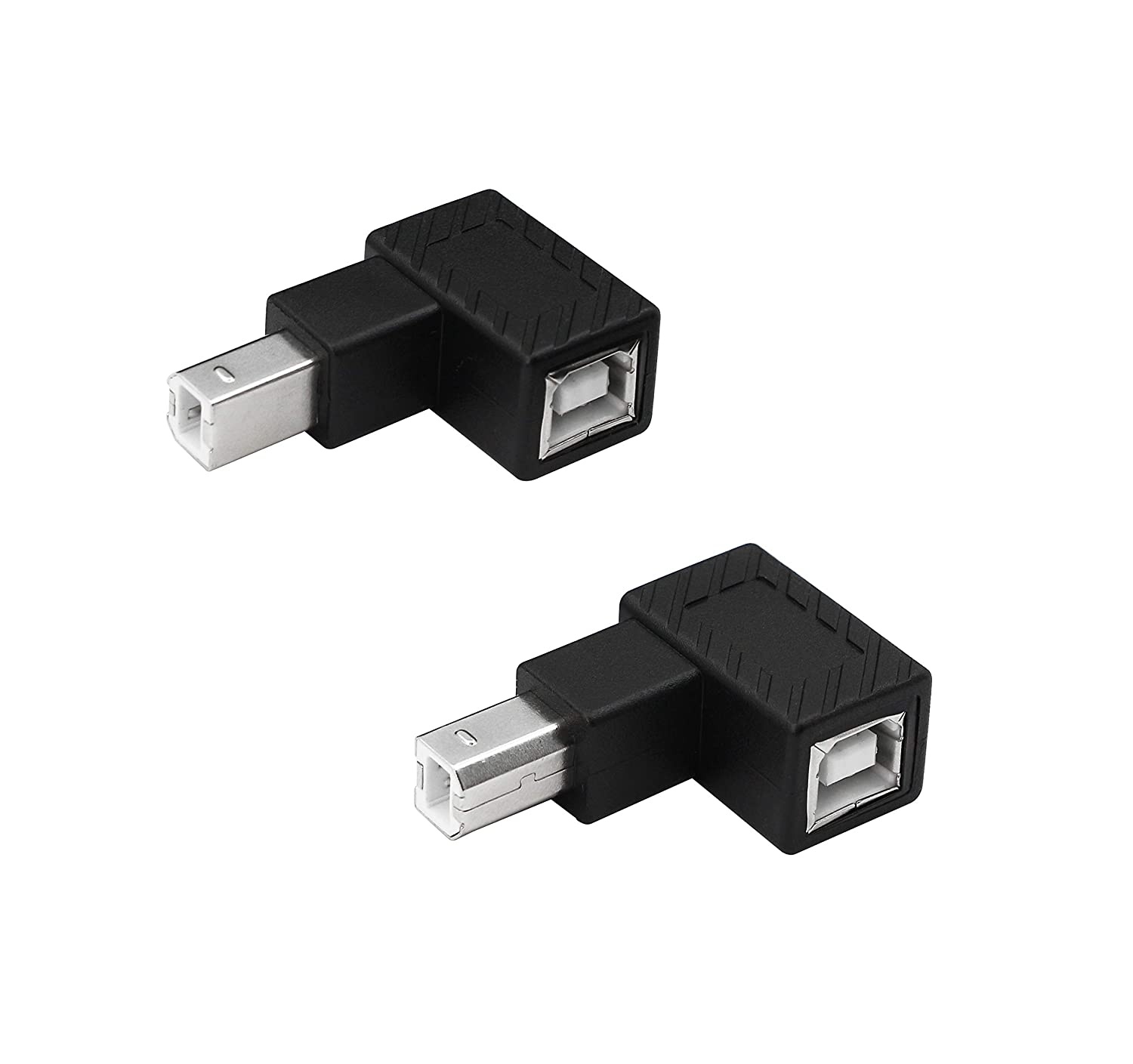 90 Degrees USB 2.0 B Male to Type-B Female Printer Adapter， for Printer