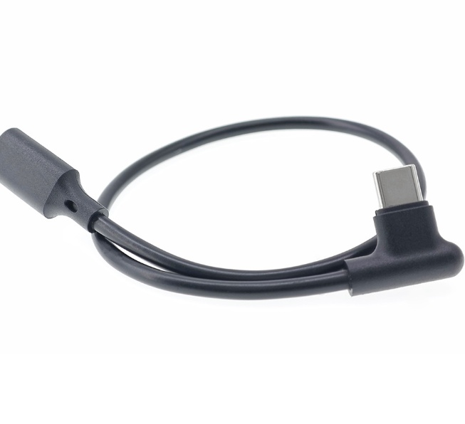 90 degree USB C male to USB C female extension cable