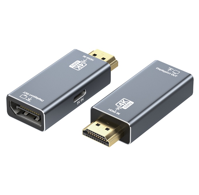 4K 60HZ HDMI A male to Displayport with 5V Power charge adapter