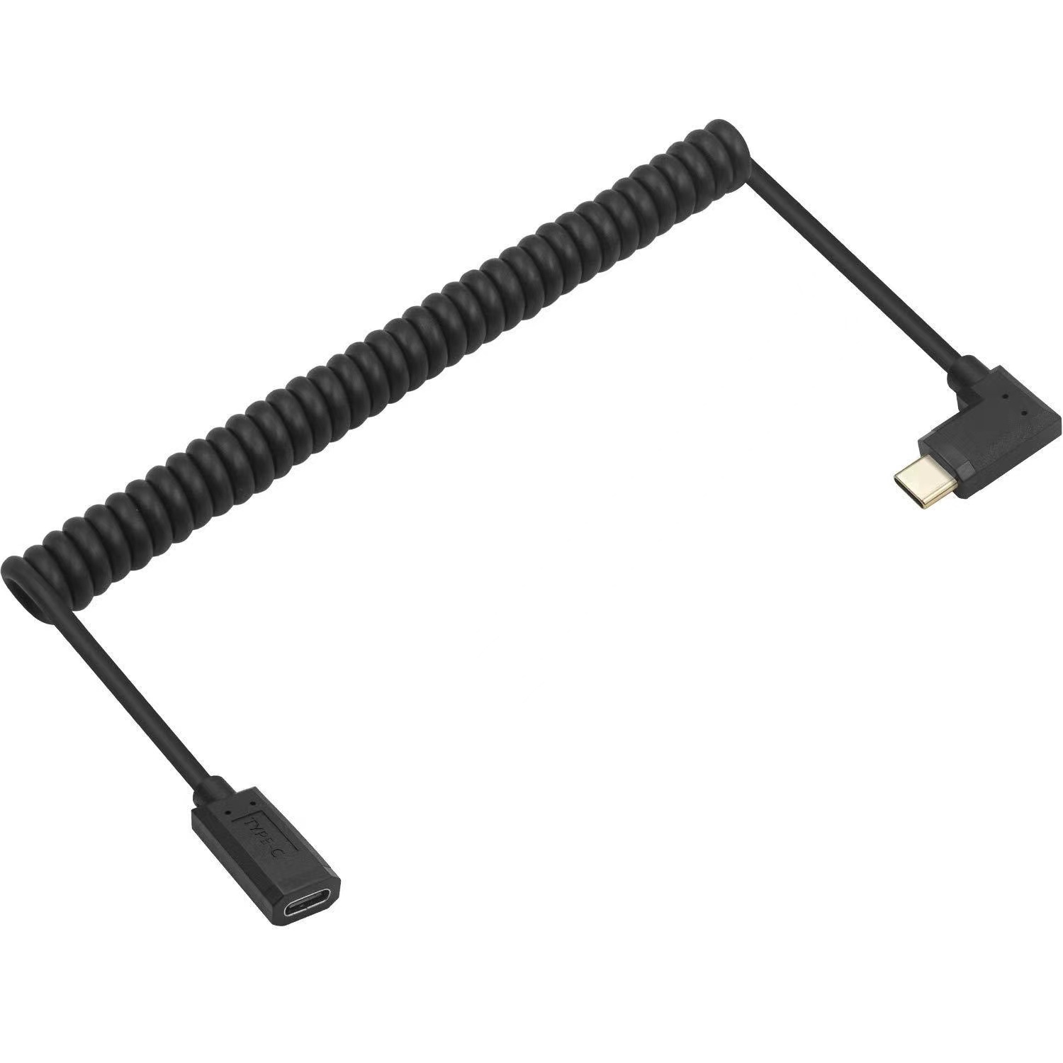 spring USB Type C male to Type C female extension coiled cable