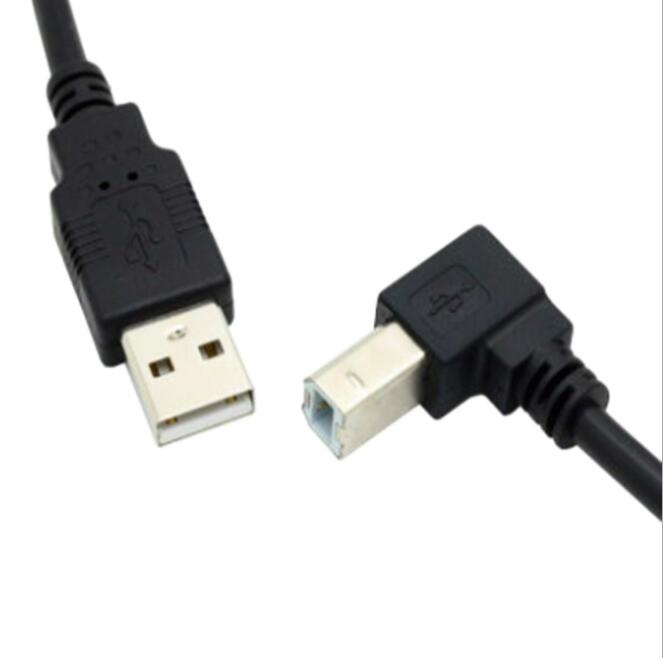 90 degree USB B male to USB 2.0 A printer cable