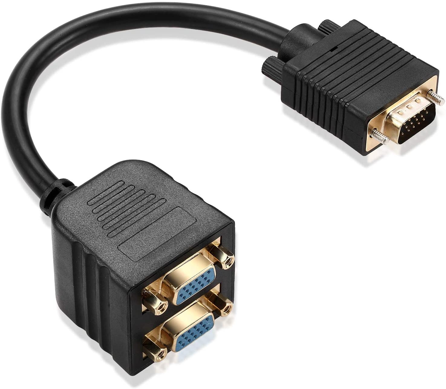 VGA Splitter Cable 1 Male to 2 Female Adapter Monitor Y Splitter Cable ...