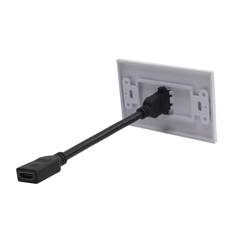 HDMI A Female panel mount screw cable with wall plate