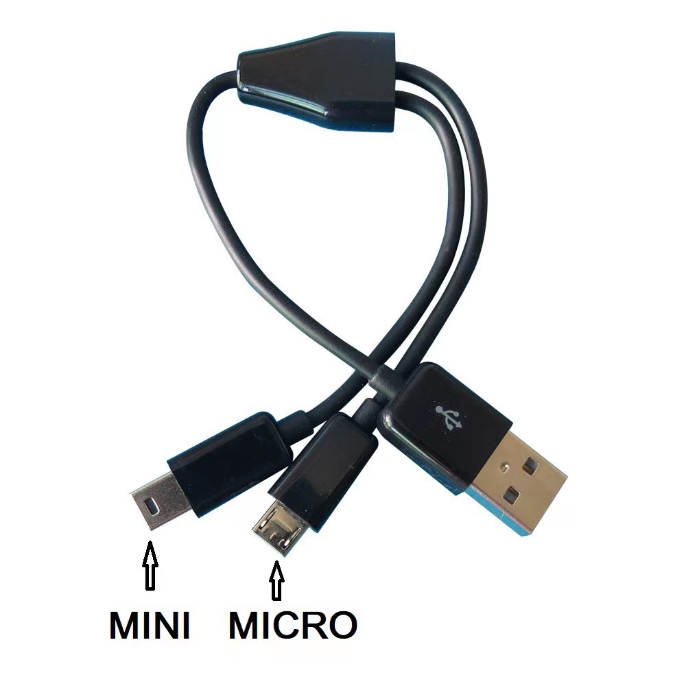 30cm USB 2.0 A Male to Mini usb 5pin male/micro usb male Y splitter cable
