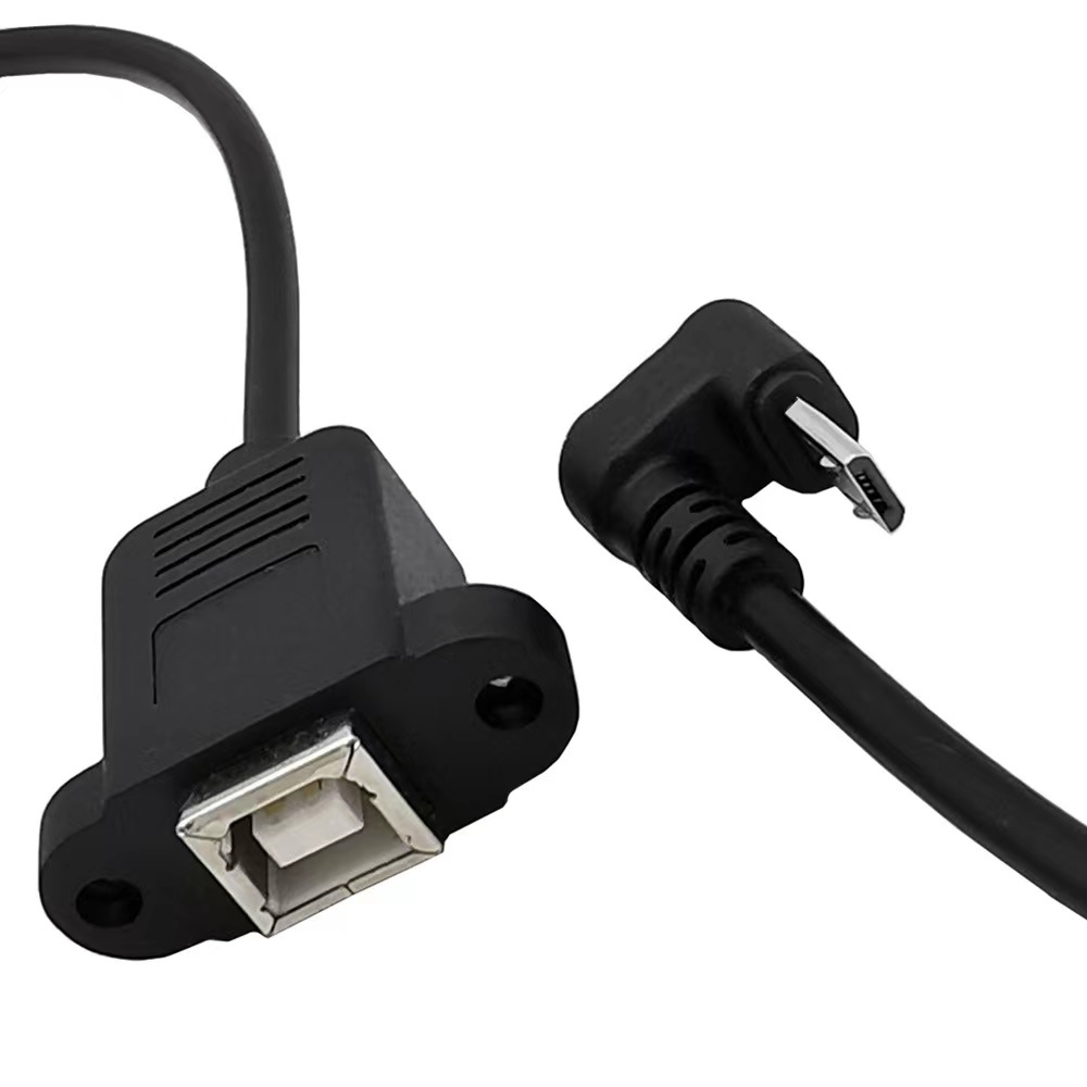 u shape 180 degree Micro usb 5pin male to USB 2.0 B female with panel ...
