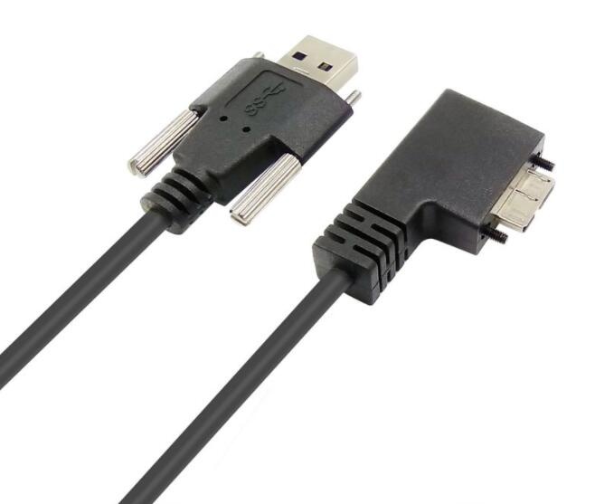 Micro usb 3.0 B male to USB 3.0 A male with panel mount screw cable