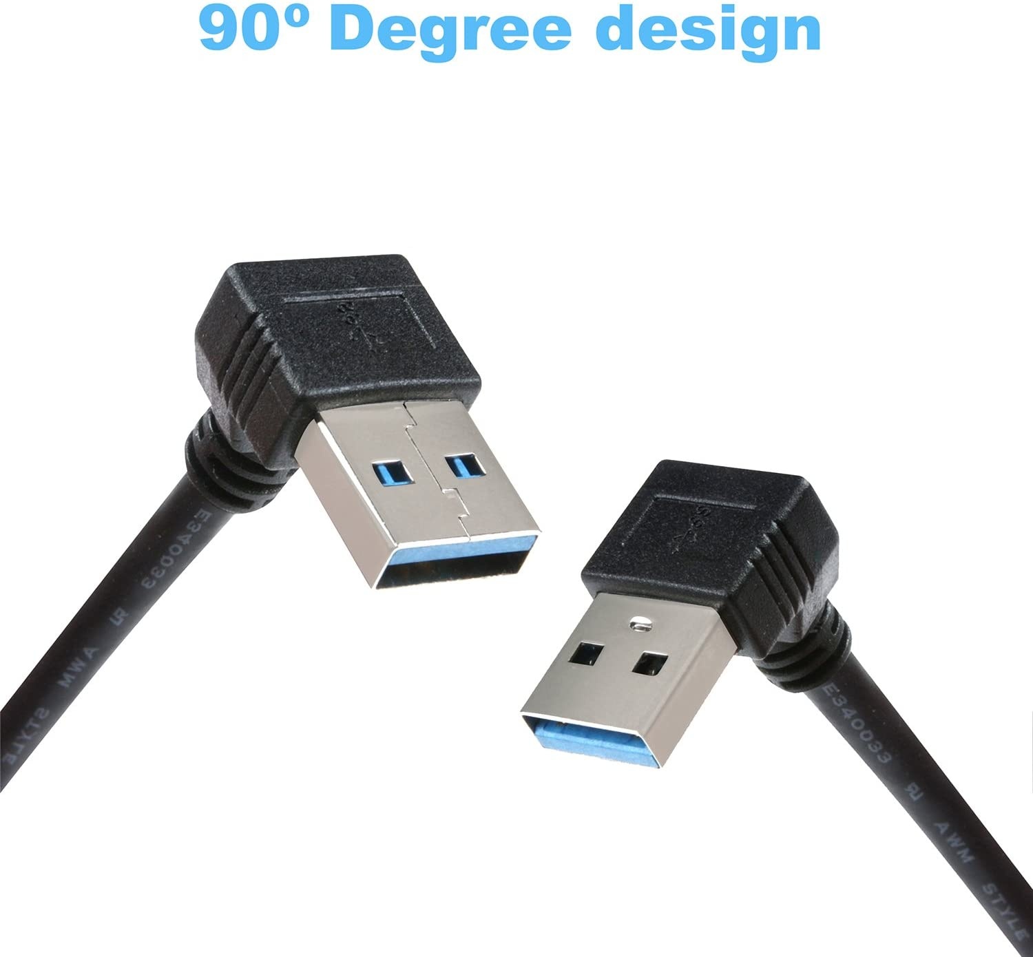 90 degree USB 3.0 A type male to female cable