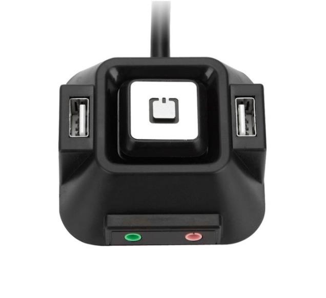 Double USB 2.0 A female with computer power cable