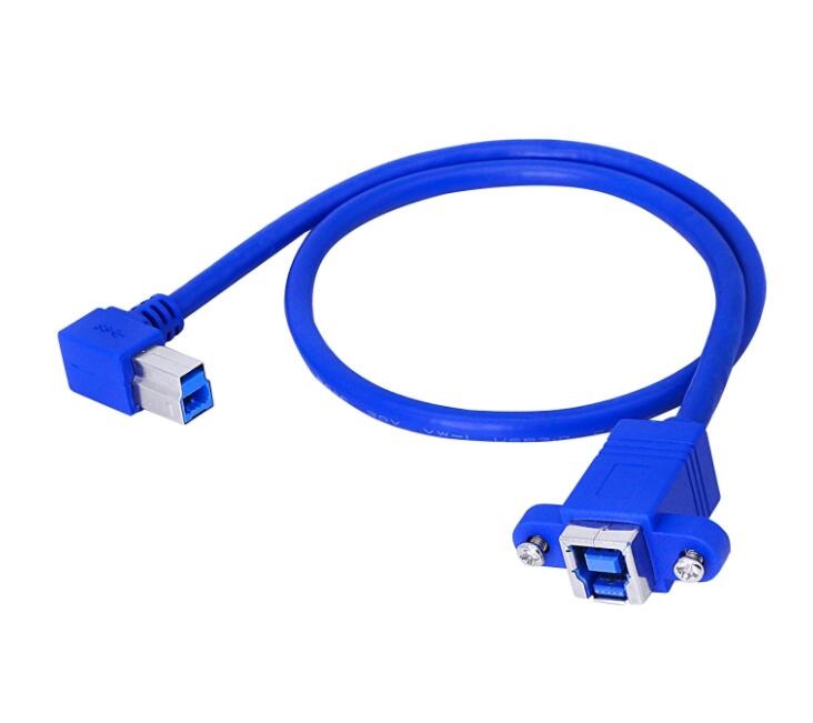 90 Degree Angled Printer Cable USB 3.0 Type B Male to Female Cable with ...