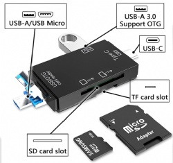 3 in 1 Memory Card Reader USB 3.0 Multifunction Card Connector with OTG ...