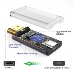 USB C female input to HDMI A male output 8K Adapter